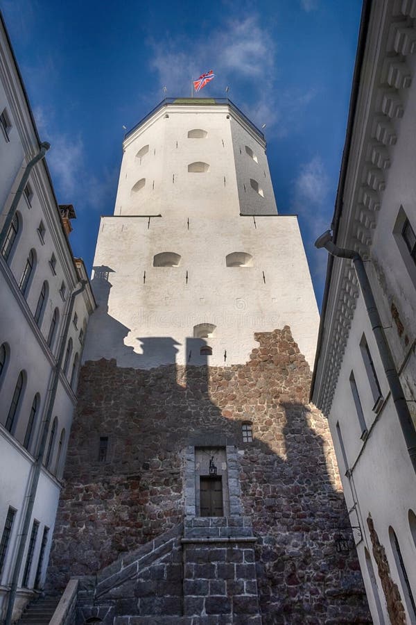 The High Tower of St. Olaf in the Castle on the Island of Vyborg Stock ...