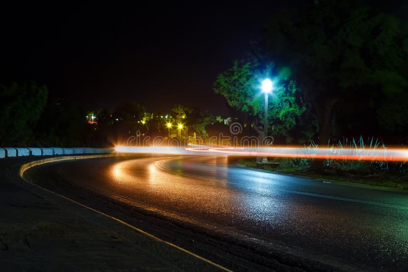 High Traffic Road with Motion Blurred Automobile Stock Image - Image of ...