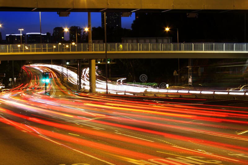 Night on highway. stock photo. Image of city, light, dark - 751022