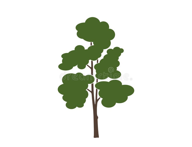 Big and High Tree Vector Illustration for Park and Forest Scene. Stock ...