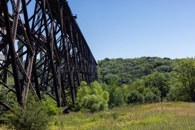 High Trestle Railroad Bridge Stock Image - Image of trees, trestle ...