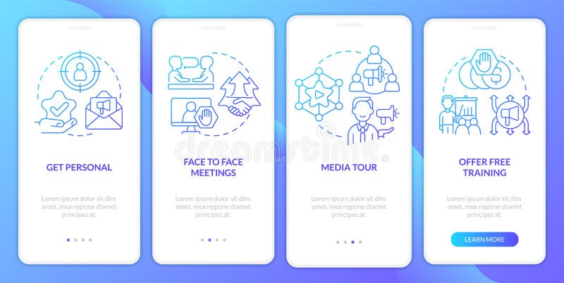 High Turnaround Tactics Blue Gradient Onboarding Mobile App Screen ...