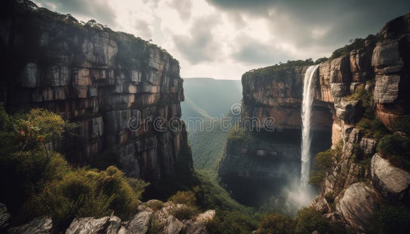 High Up on the Cliff, Tourists Explore the Majestic Landscape Generated ...