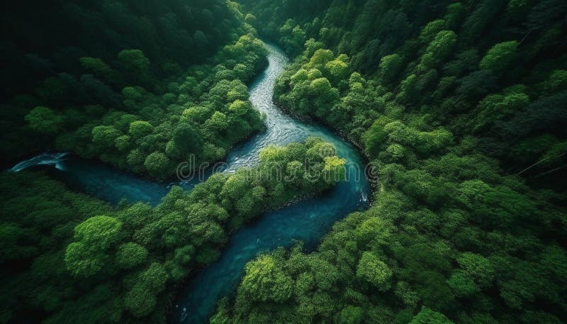 High Up in the Mountain Range, Tranquil Beauty in Nature Generated by ...