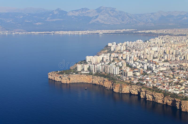 High view on Antalya stock image. Image of densely, beach - 30551225