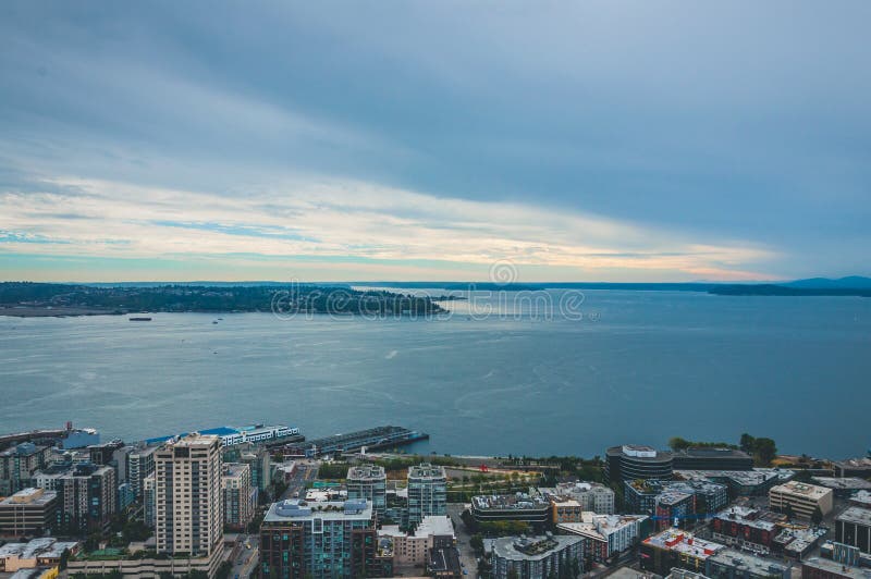 Seattle bay area stock image. Image of high, view, street - 104310437