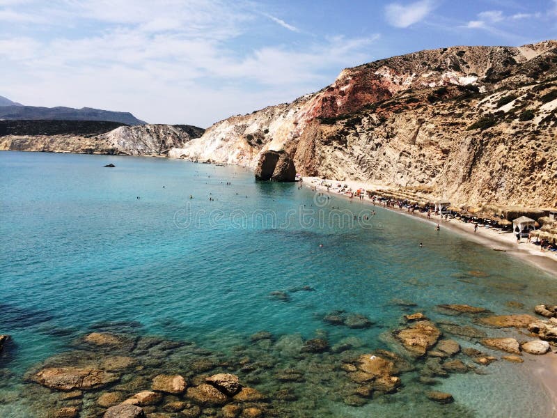 High View of Beach in Milos Stock Photo - Image of crystal, water: 96239834