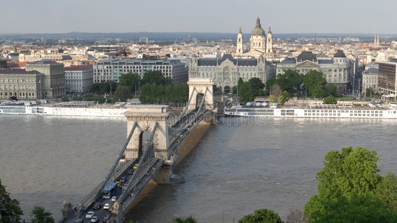High View Chain Bridge and St Stephen S Basilica from Buda Castle in ...