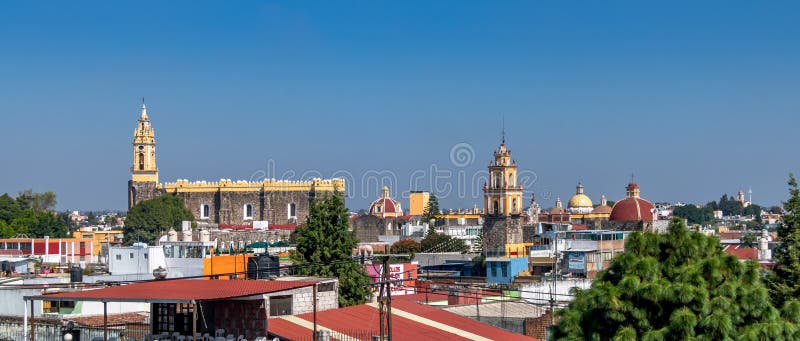 High View of Cholula City - Cholula, Puebla, Mexico Editorial Photo ...