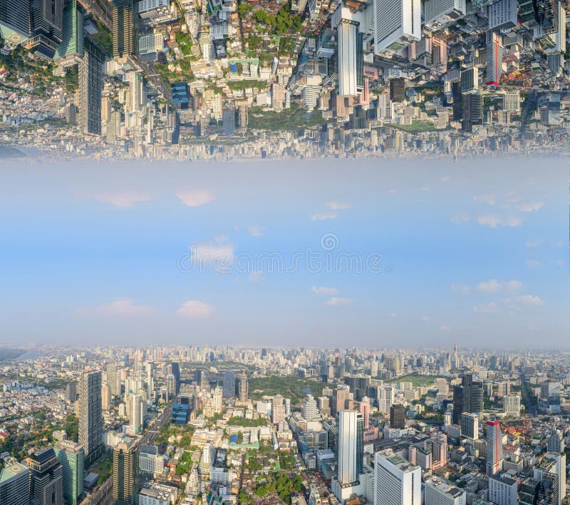 High View of the City with Invert Side Stock Image - Image of view ...