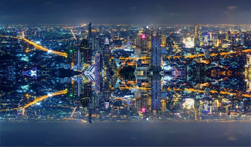 High View of the City with Invert Side Stock Photo - Image of aerial ...