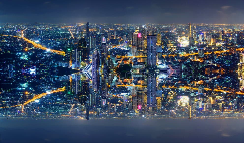 High View of the City with Invert Side Stock Photo - Image of aerial ...