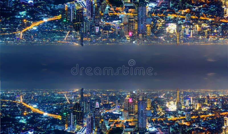 High View of the City with Invert Side Process S Stock Image - Image of ...