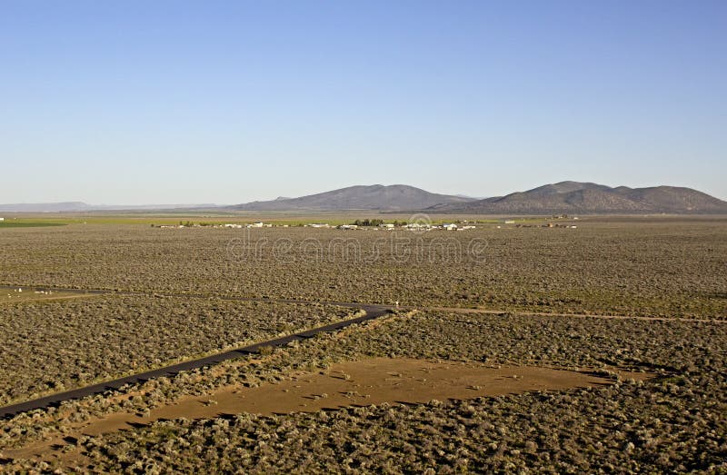 High View Desert Landscape Oregon Stock Image - Image of roads, high ...