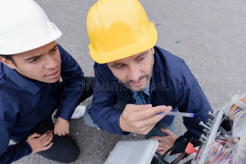 High View Electrical Engineer Training Apprentice Stock Image - Image ...
