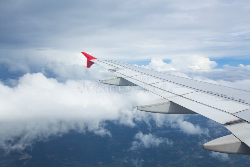 High View Image through Airplane Window with Nice Clear Blue Sky Stock ...