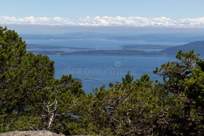 High View Point of the San Juan Islands during Summertime Stock Image ...