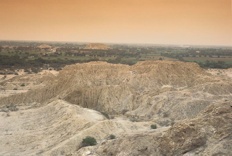 High View of the Pyramids of Tucume in Lambayeque - PERU Stock Photo ...