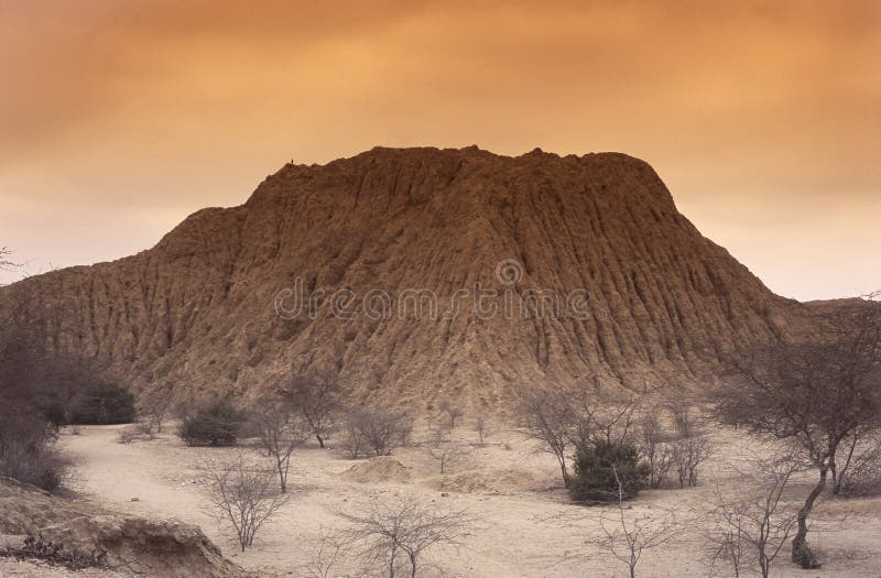 High View of the Pyramids of Tucume in Lambayeque - PERU Stock Photo ...