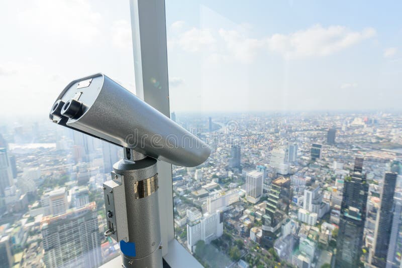 High view scope stock image. Image of tourist, binocular - 142287863