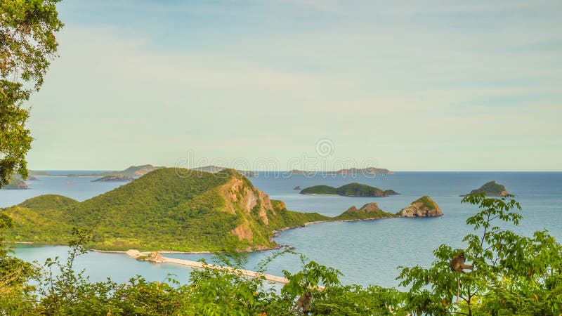 High View of Sea Scape and Island Stock Photo - Image of beauty ...