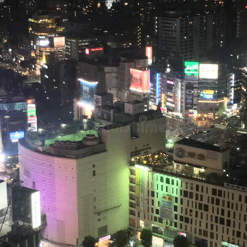High view Shibuya editorial photo. Image of japan, night - 98924011