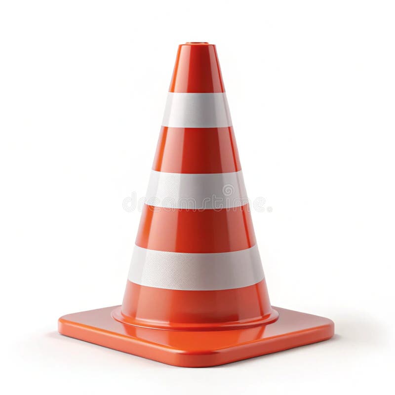 Plastic Safety Cone with Reflective Stripes Stock Illustration ...