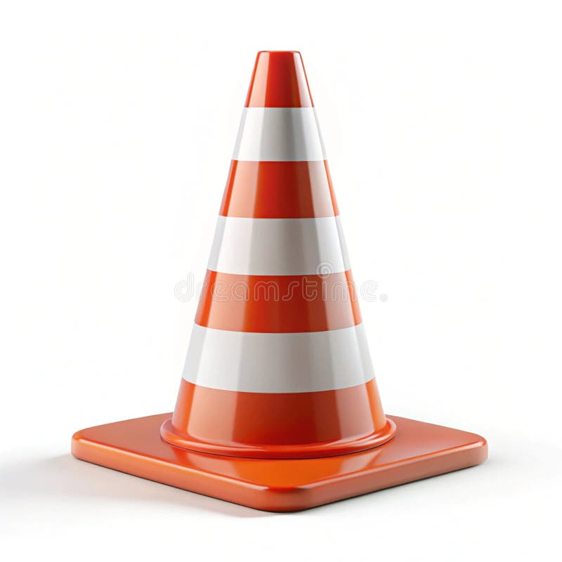 Plastic Safety Cone with Reflective Stripes Stock Illustration ...