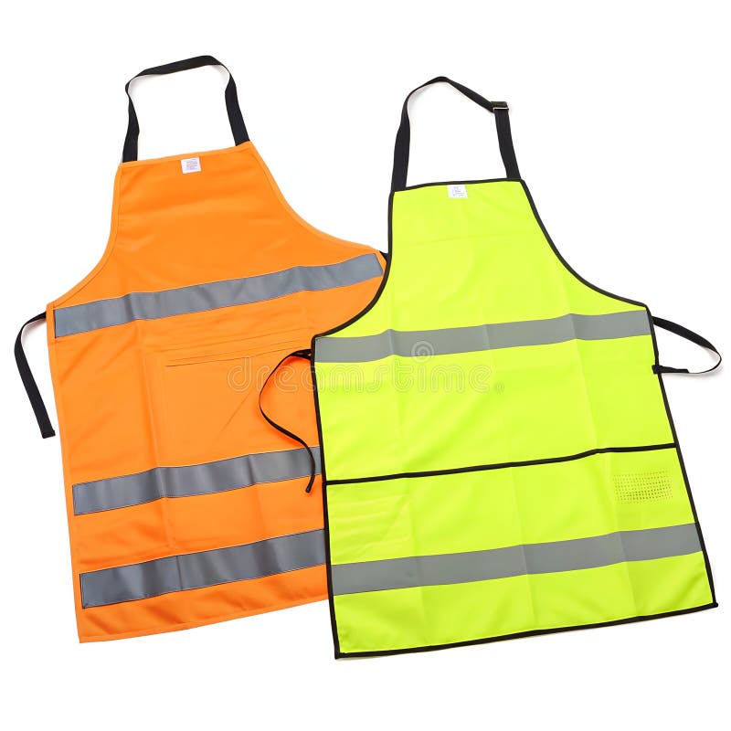 High Visibility Safety Aprons Isolated on White Background Stock Image ...