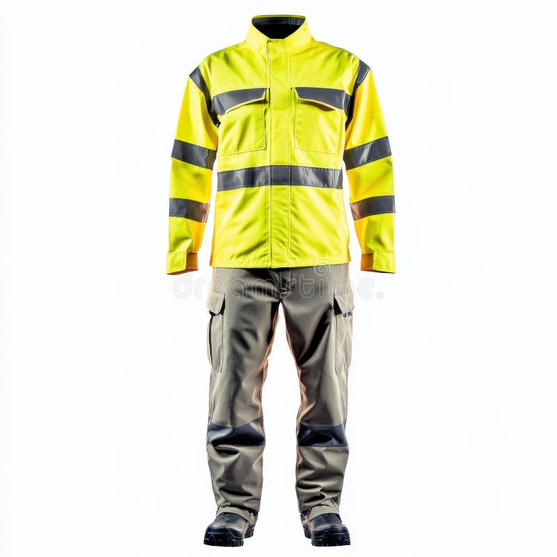 High Visibility Safety Uniform Mockup for Workwear Showcasing Features ...