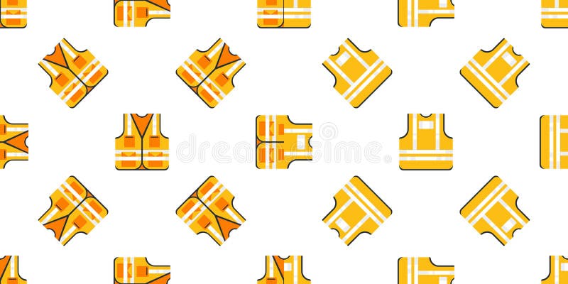 High Visibility Safety Vest Repeating Pattern on White Background Stock ...