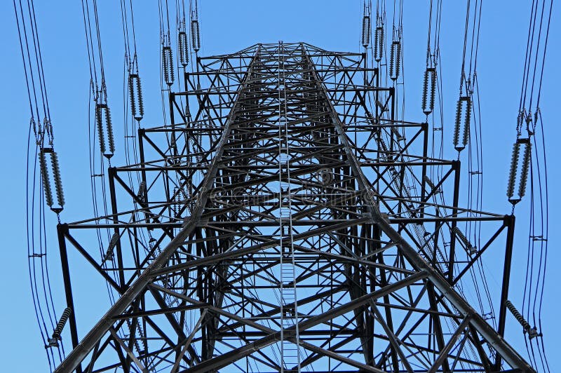 High voltae electric post. stock photo. Image of power - 114393438