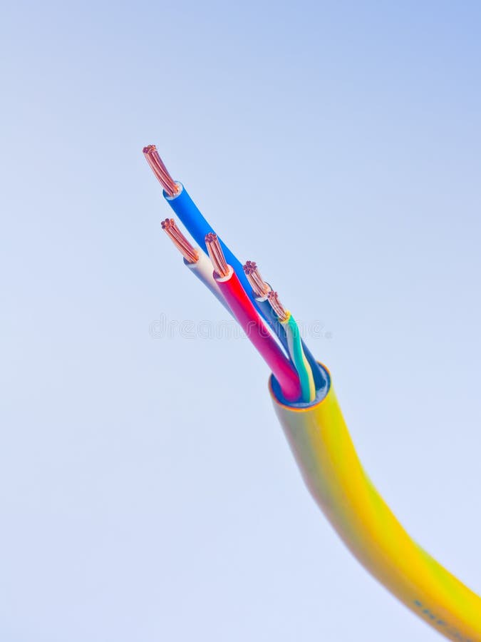 Electrical Cable with Copper Conductors Shown Stock Photo - Image of ...