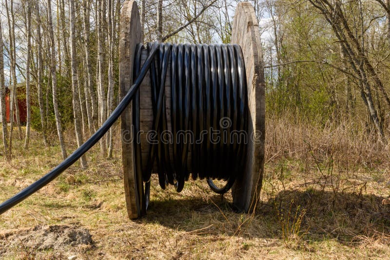 High Voltage Cabel on a Big Roll Picture from Northern Sweden Stock ...