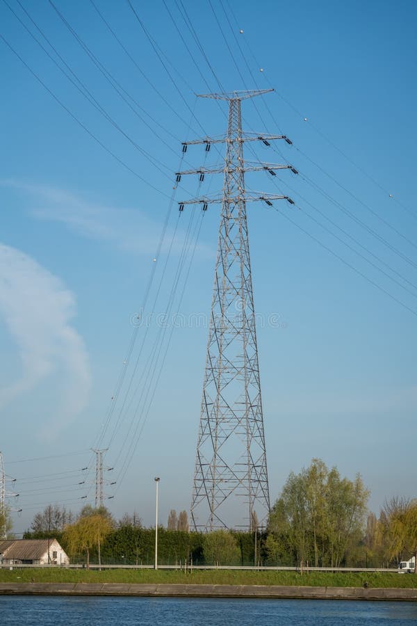 High Voltage Cable with a Ball Stock Image - Image of clouds ...