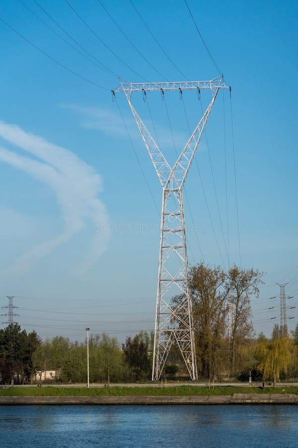High Voltage Cable With A Ball Stock Image - Image of safety, supply ...