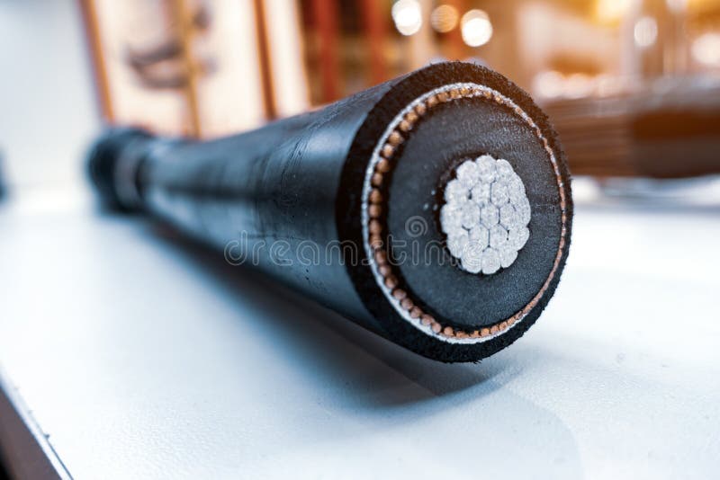 The High-voltage Cable with Insulated Section Stock Image - Image of ...
