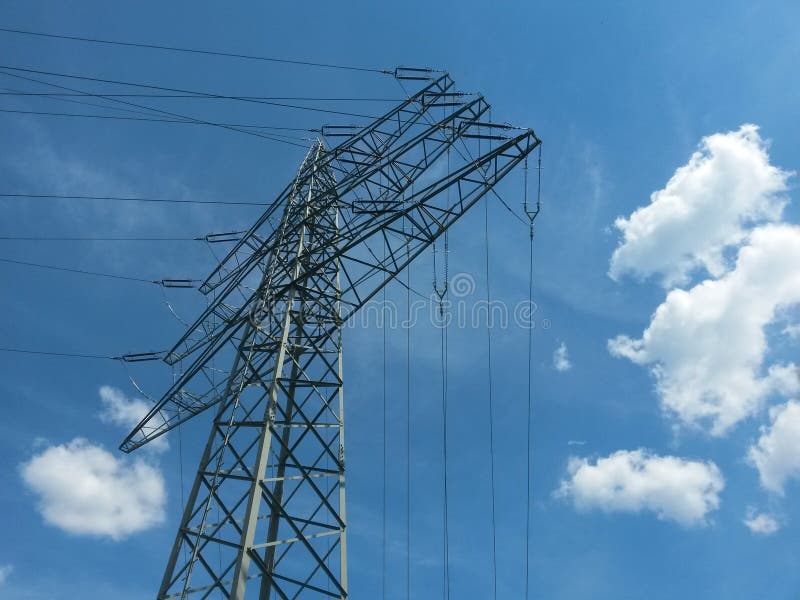 High Voltage cable pylon stock image. Image of energetic - 120046767