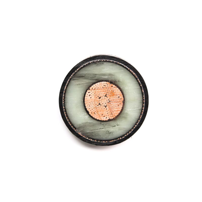 High Voltage Cable Round Large Slice Stock Image - Image of industry ...