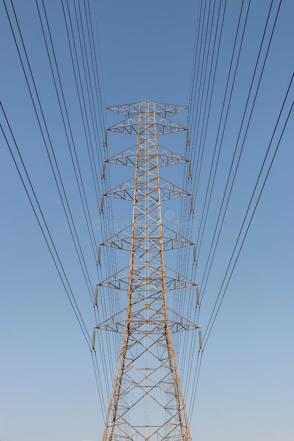 High voltage cable tower stock photo. Image of industry - 52300086