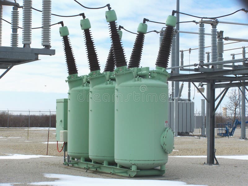 High Voltage Circuit Breakers Stock Image - Image of substation ...