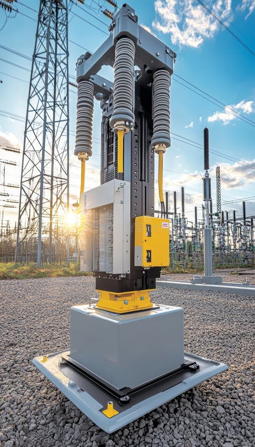 High-Voltage Disconnect Switch at Substation Sunset Industrial Power ...