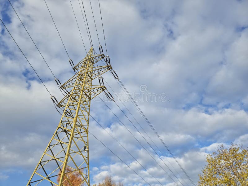 High Voltage Electric Pole and Power Lines, High Voltage Electric ...