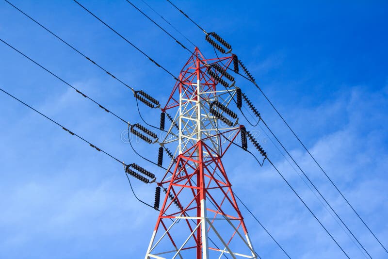 High voltage electric pole stock image. Image of energy - 84123501