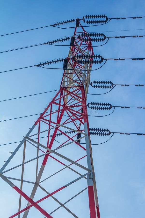 High voltage electric pole stock photo. Image of sunset - 84123768