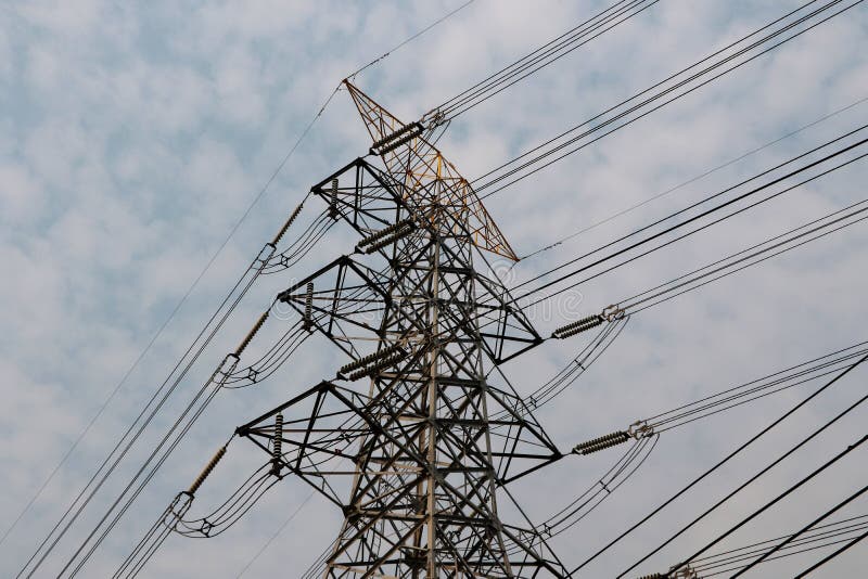 High voltage electric post stock image. Image of electric - 111917969