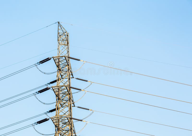 High voltage electric post stock photo. Image of distribution - 65915602