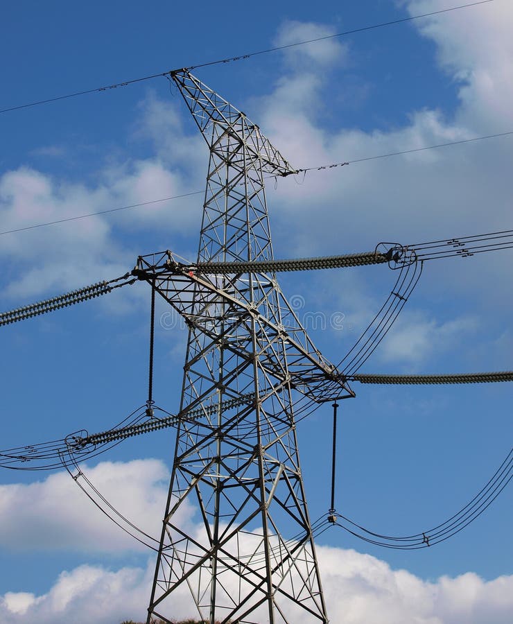 High-voltage electric post stock photo. Image of pylons - 34956244