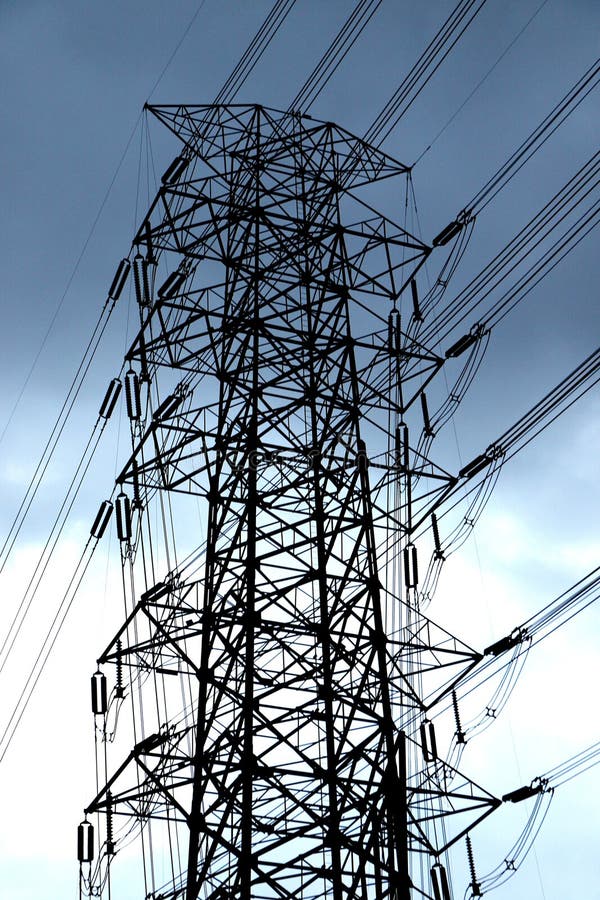 High-voltage Electric Post with Wires Stock Image - Image of voltage ...