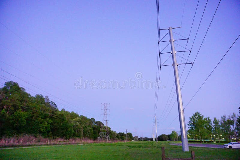 High Voltage Electric Power Line Stock Image - Image of outdoor, leaf ...